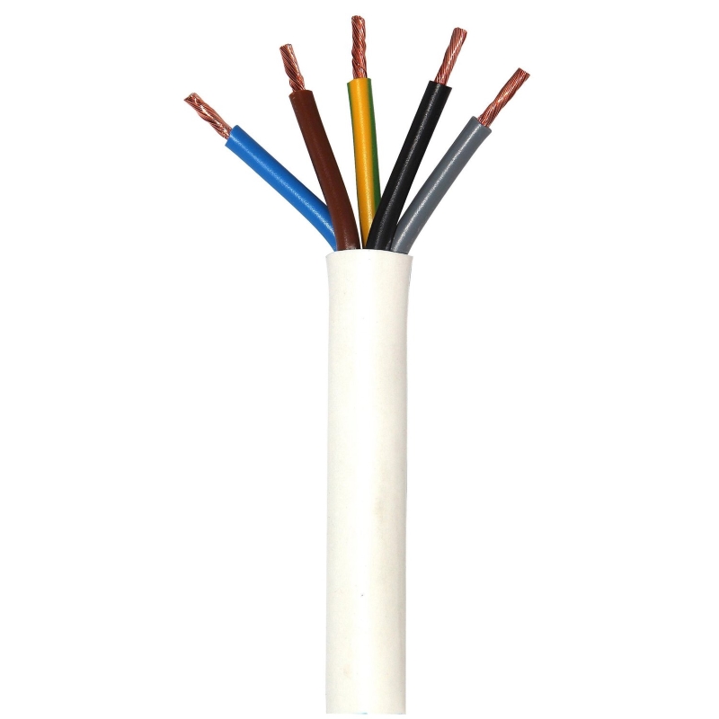 Kabel PP-L 5X0,75 mehkožilni bel