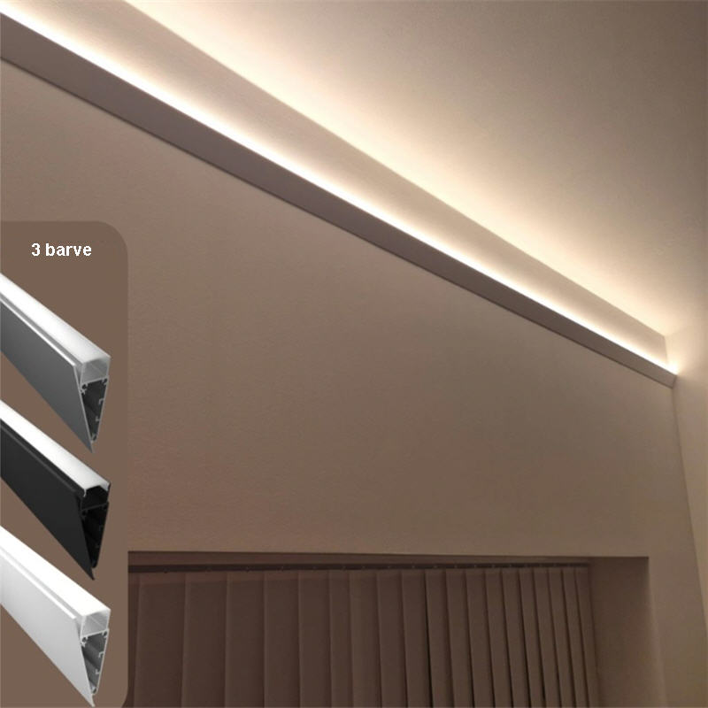 2455 LP - alu LED profil 24x55 kotni indirekt črn_x000D_ brez difuzorja